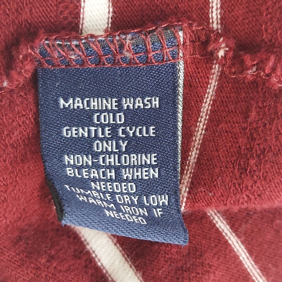 Chaps | Tops | Chaps Womens Burgundy Stripped Top | Poshmark